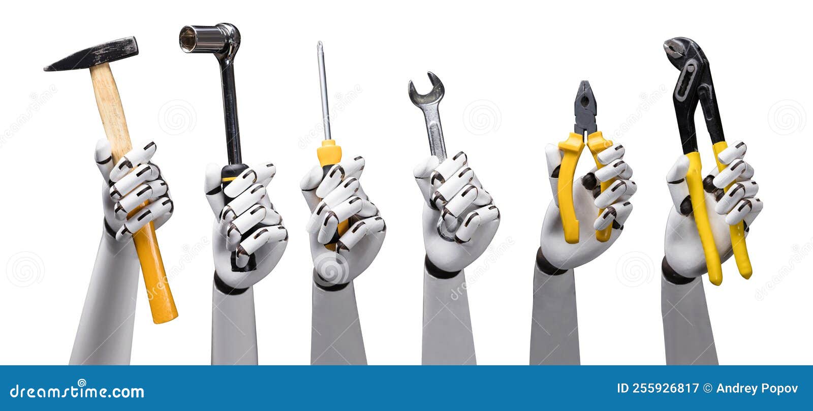 Robot Holding Work Tools stock image. Image of construction - 255926817