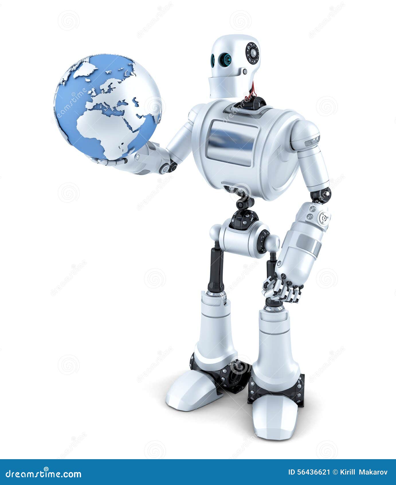 Robot Holds Earth Globe. Technology Concept. . Contains Clipping Path ...