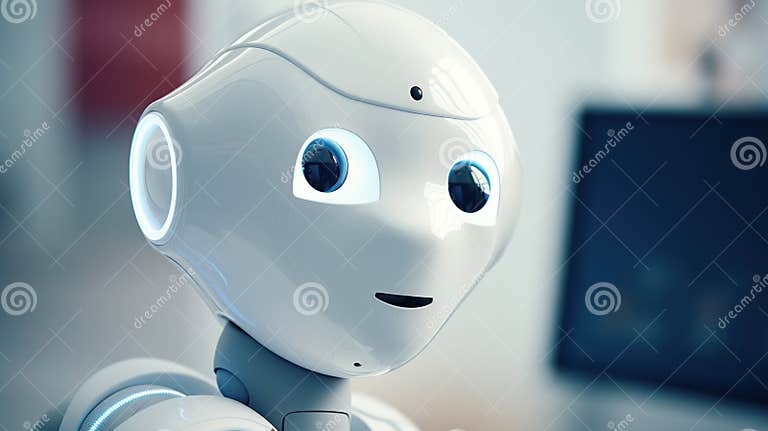 Robot Home Assistant in Modern House. Technologies of Future Stock ...