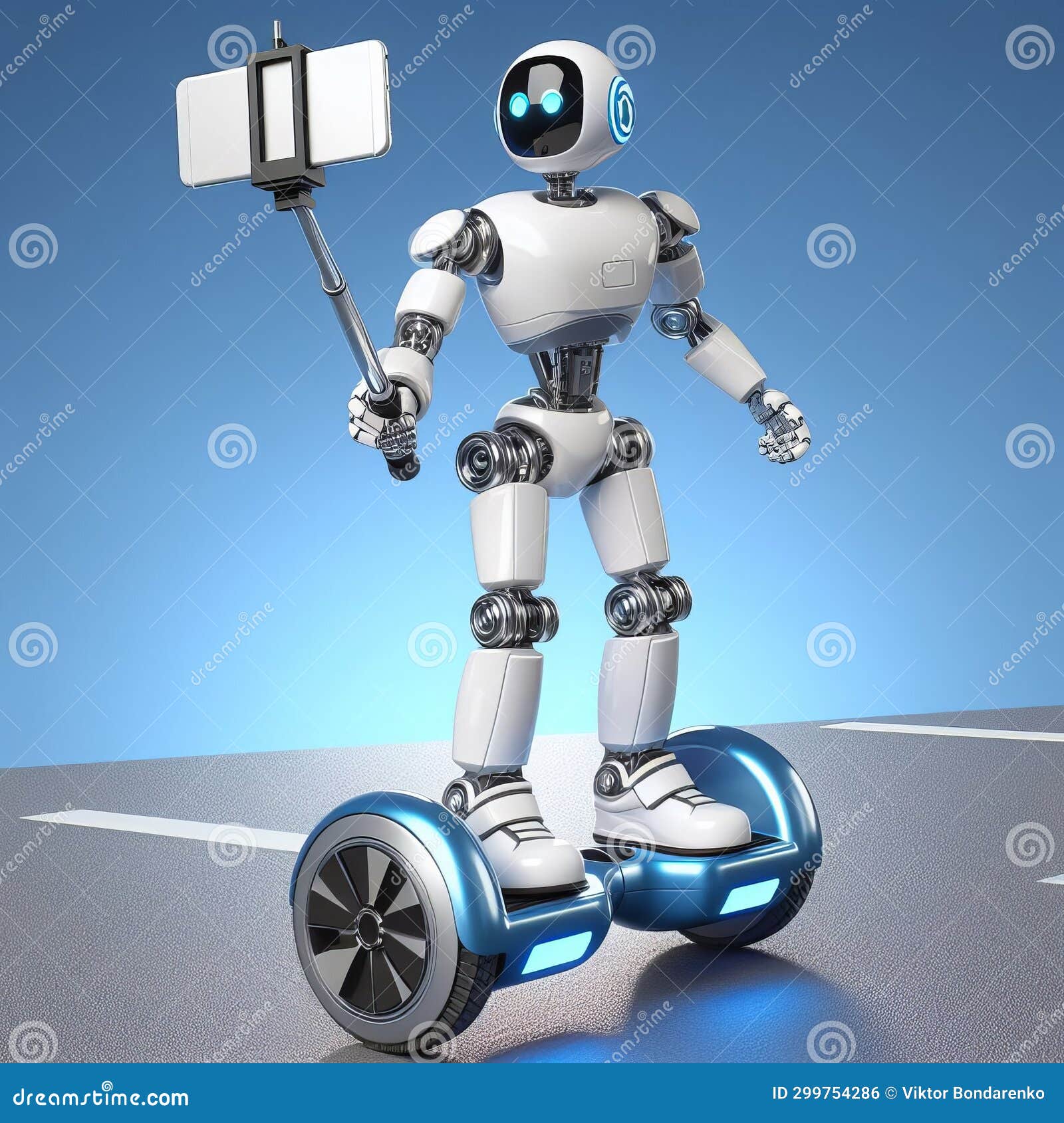 Robot on a Hoverboard Takes a Selfie Using a Smartphone and a Selfie ...