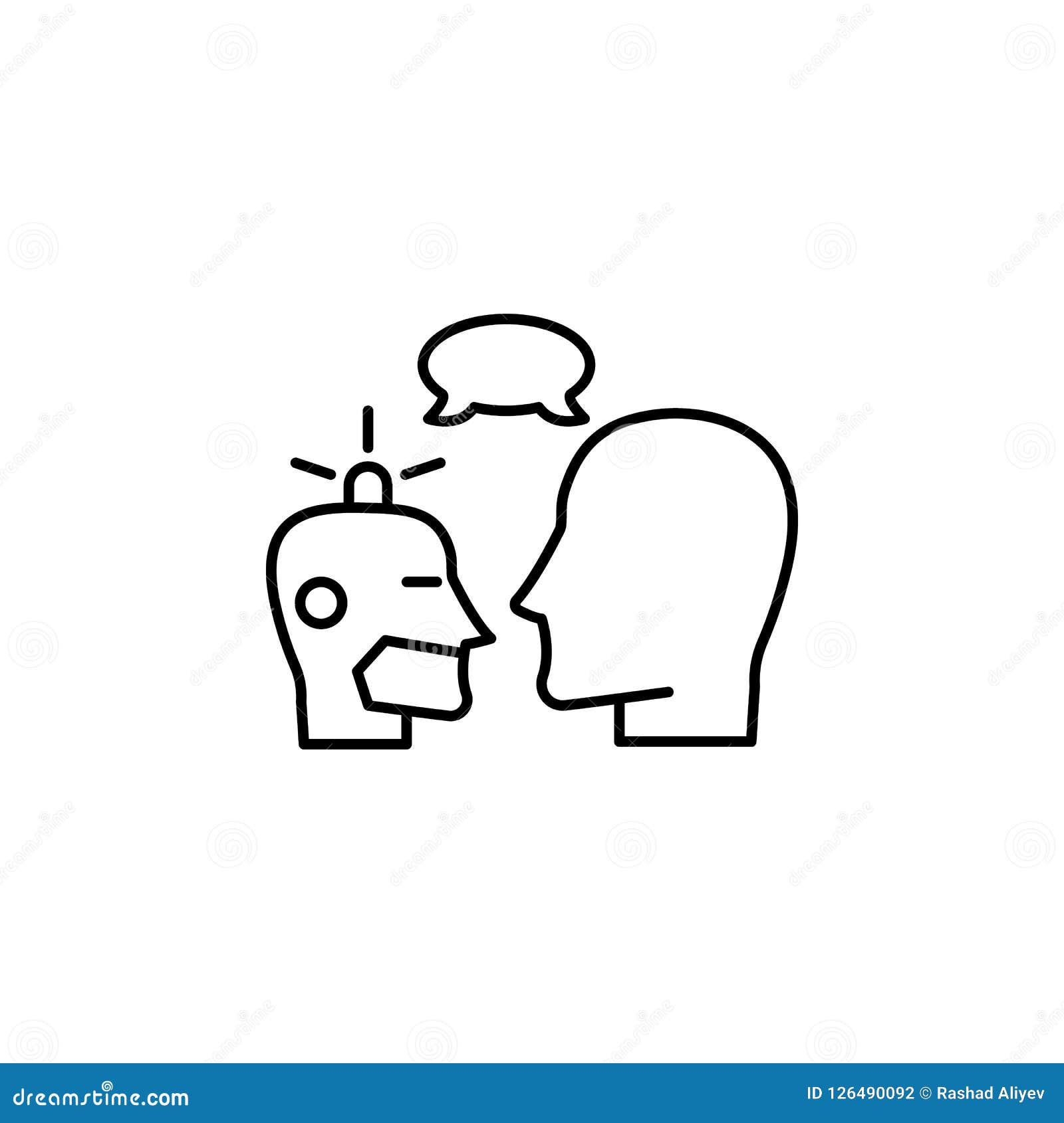 Robot and Human Conversation Icon. Element of Artificial Intelligence ...