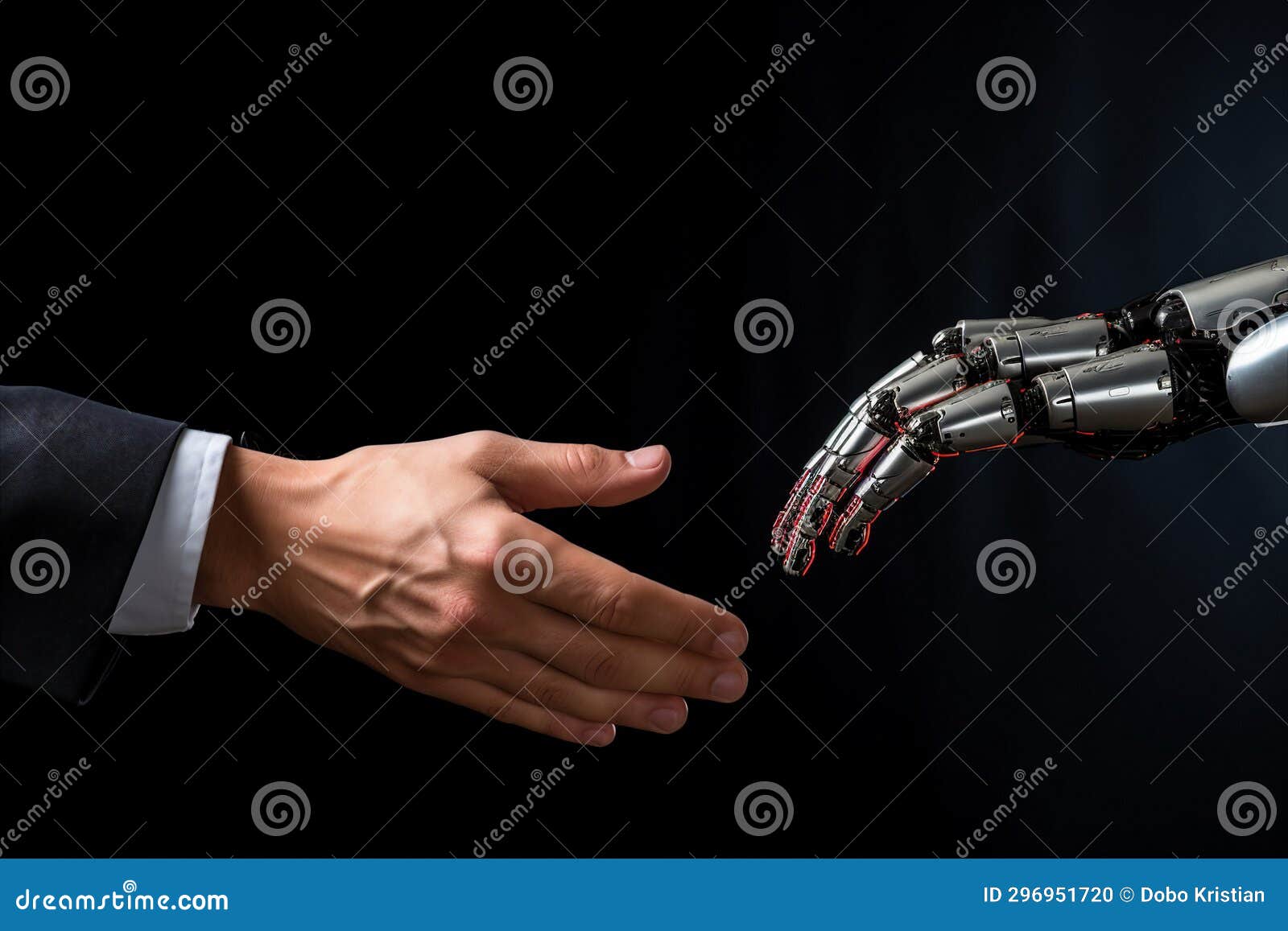 Robot and human handshake stock illustration. Illustration of science ...