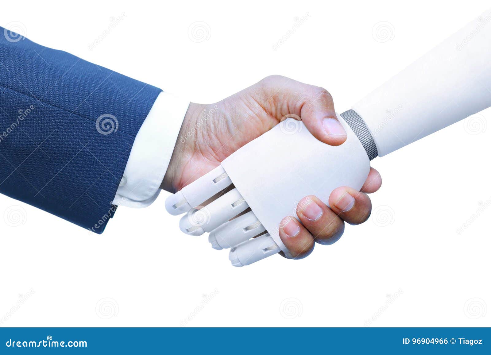 Robot and Human Shaking Hands Stock Photo - Image of real, internet ...