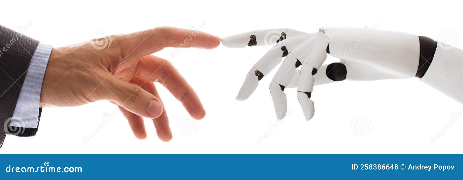 Robot Human Touch. Robotic Collaboration Stock Photo - Image of ...