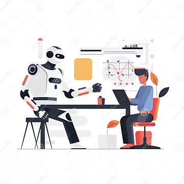 Robot and Human Working Together on the Same Project. Smart Technology ...