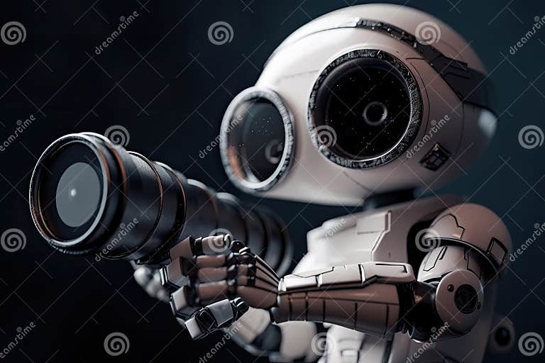 Robot Humanoid with Camera. 3d Rendering. Robot Humanoid Stock ...