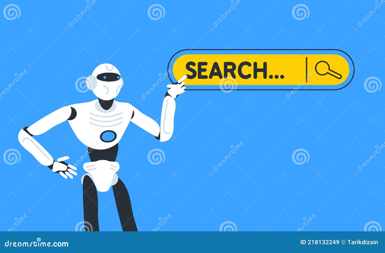 Robot Humanoid Using Search Bar .artificial Intelligence Internet ...