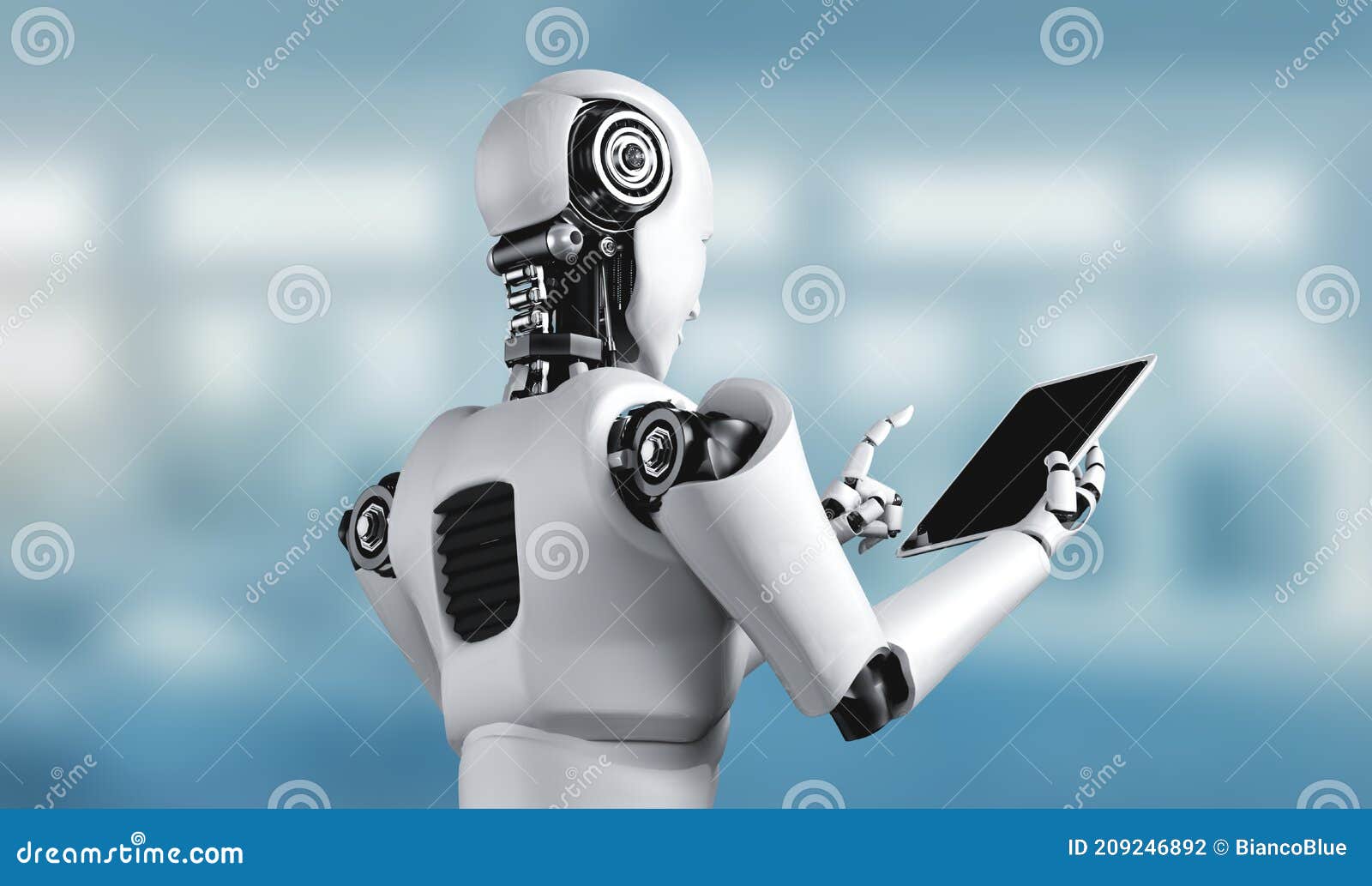 Robot Humanoid Using Tablet Computer in Future Office Stock ...