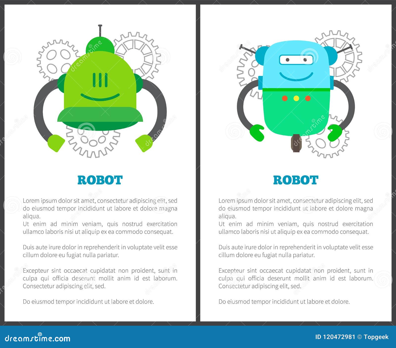 Robot Humanoids Collection Vector Illustration Stock Vector ...