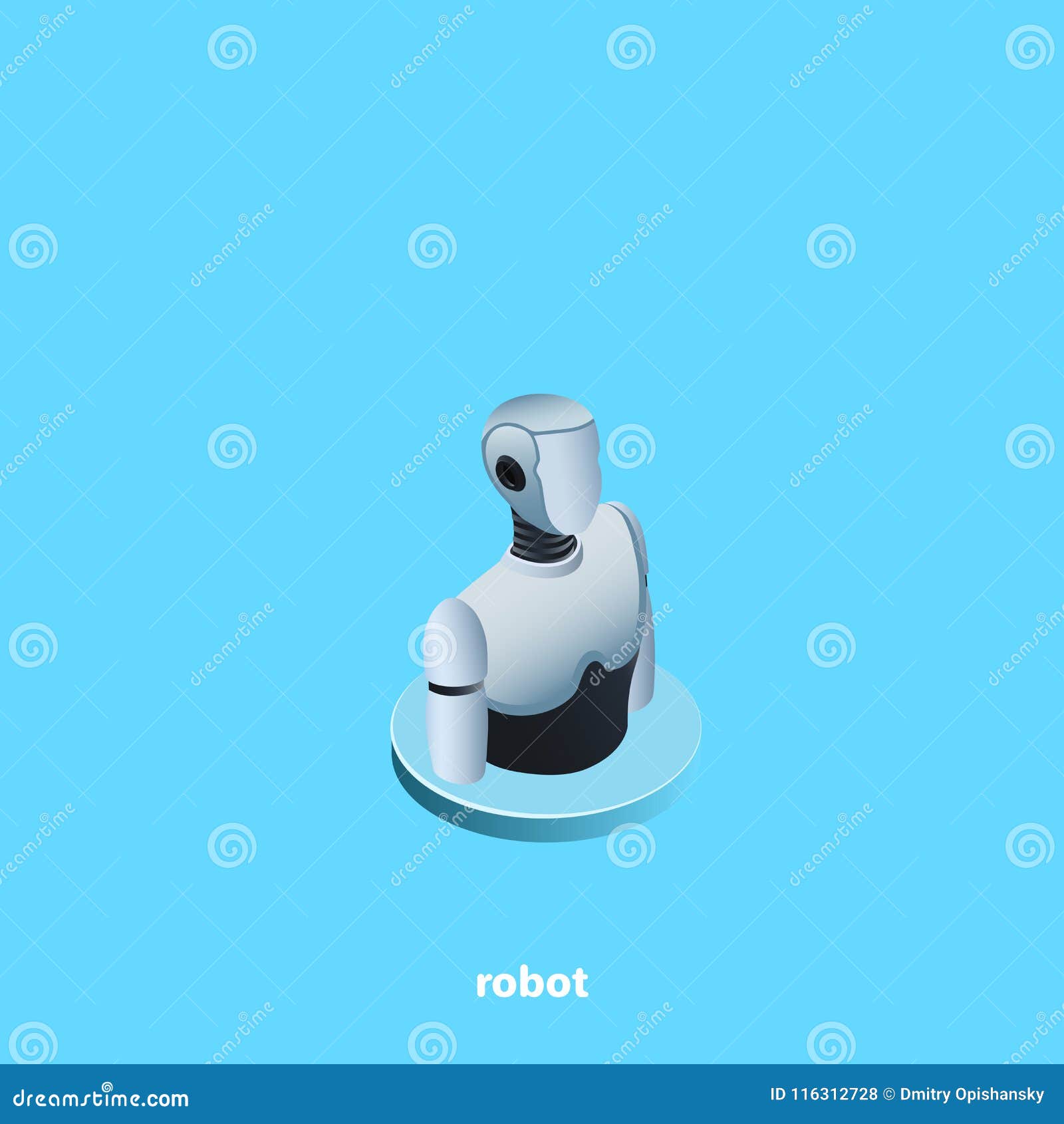 Robot Icon on a Blue Background Stock Vector - Illustration of isolated ...