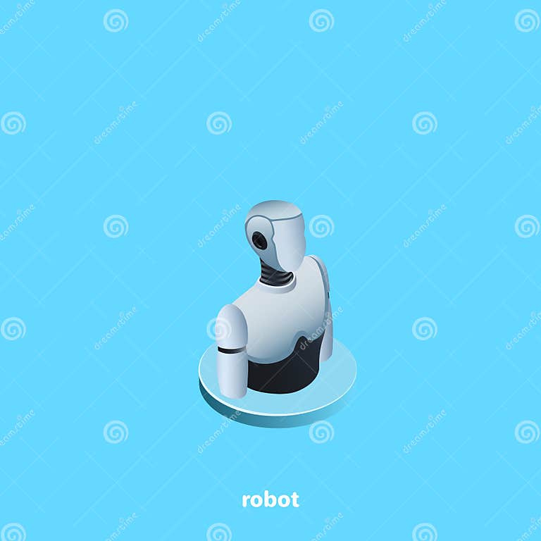 Robot Icon on a Blue Background Stock Vector - Illustration of isolated ...