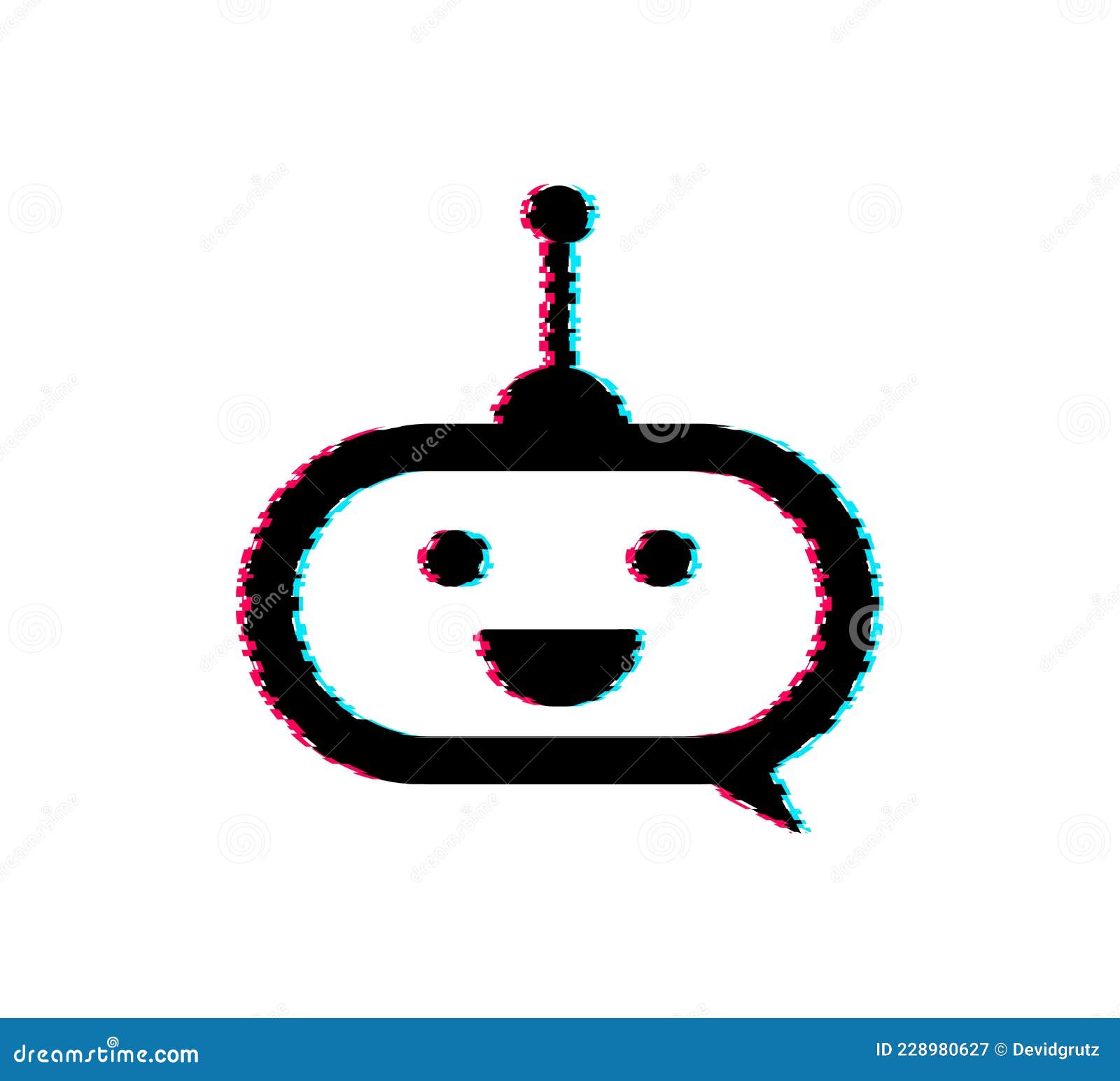 Robot Icon. Bot Sign Design. Glitch Icon. Voice Support Service Bot ...