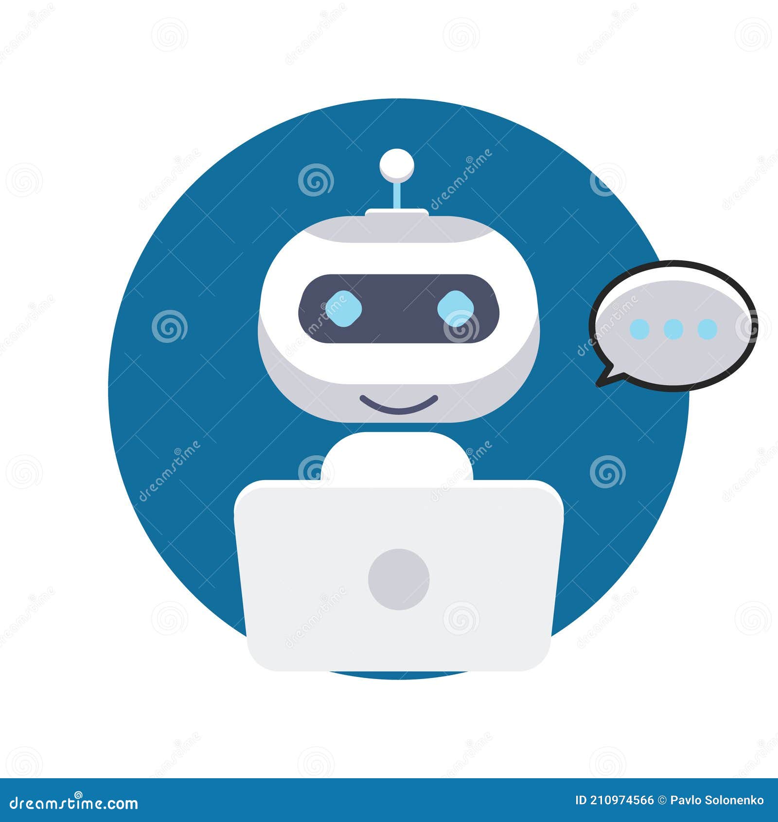 Robot Icon. Chat Bot Sign for Support Service Concept. Stock Vector ...