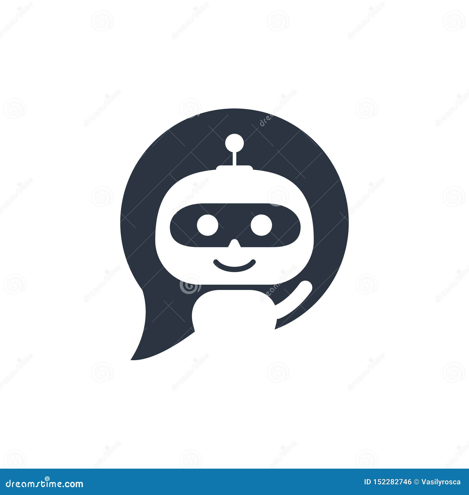 Robot Icon. Chat Bot Sign for Support Service Concept Stock Vector ...