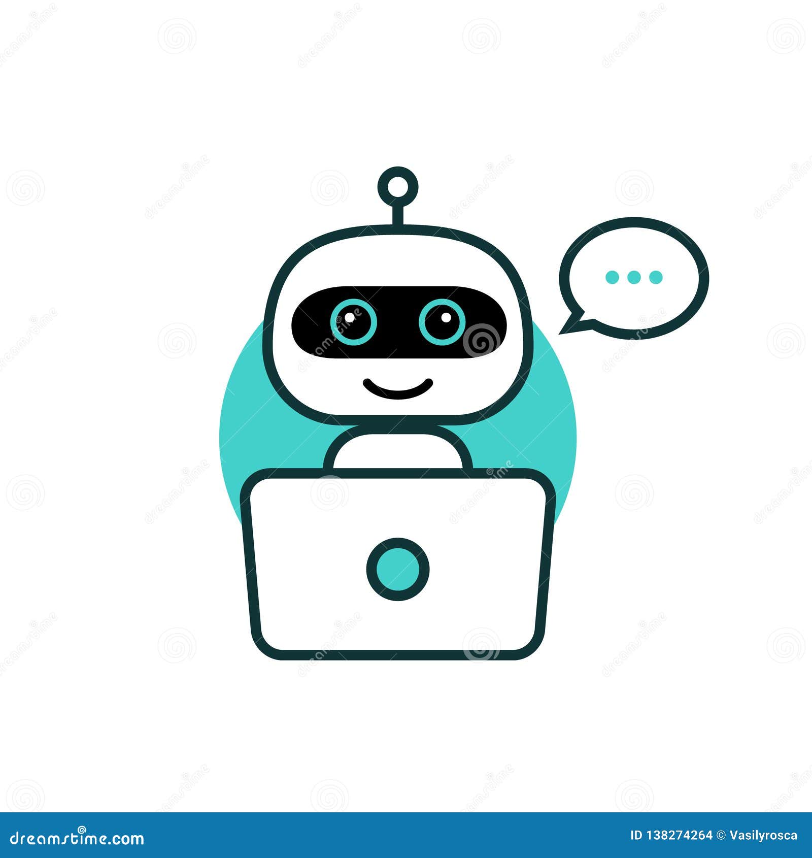 Robot Icon. Chat Bot Sign for Support Service Concept Stock ...