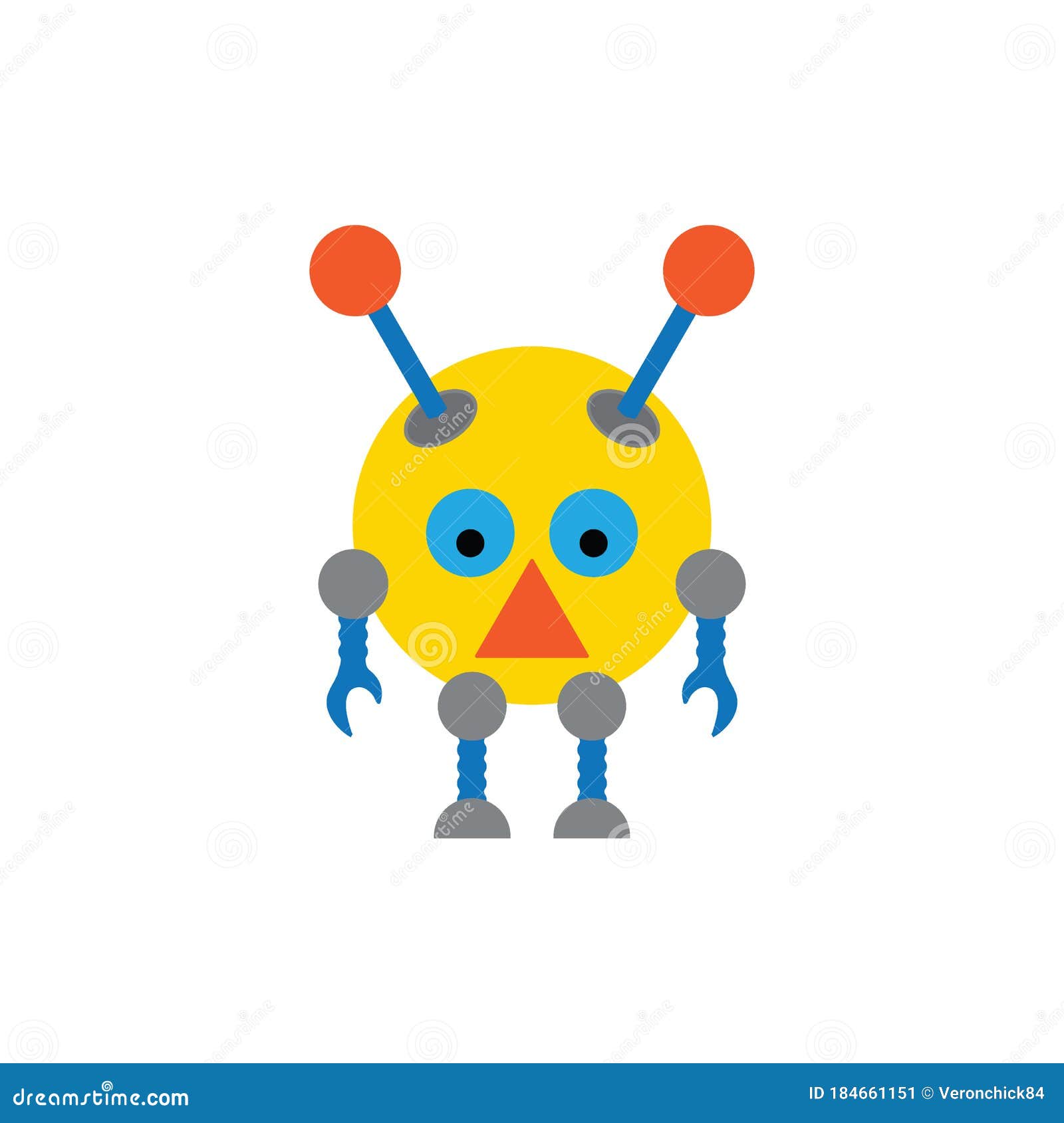 Robot Icon. Cute Robot Cartoon Sign Stock Vector - Illustration of ...