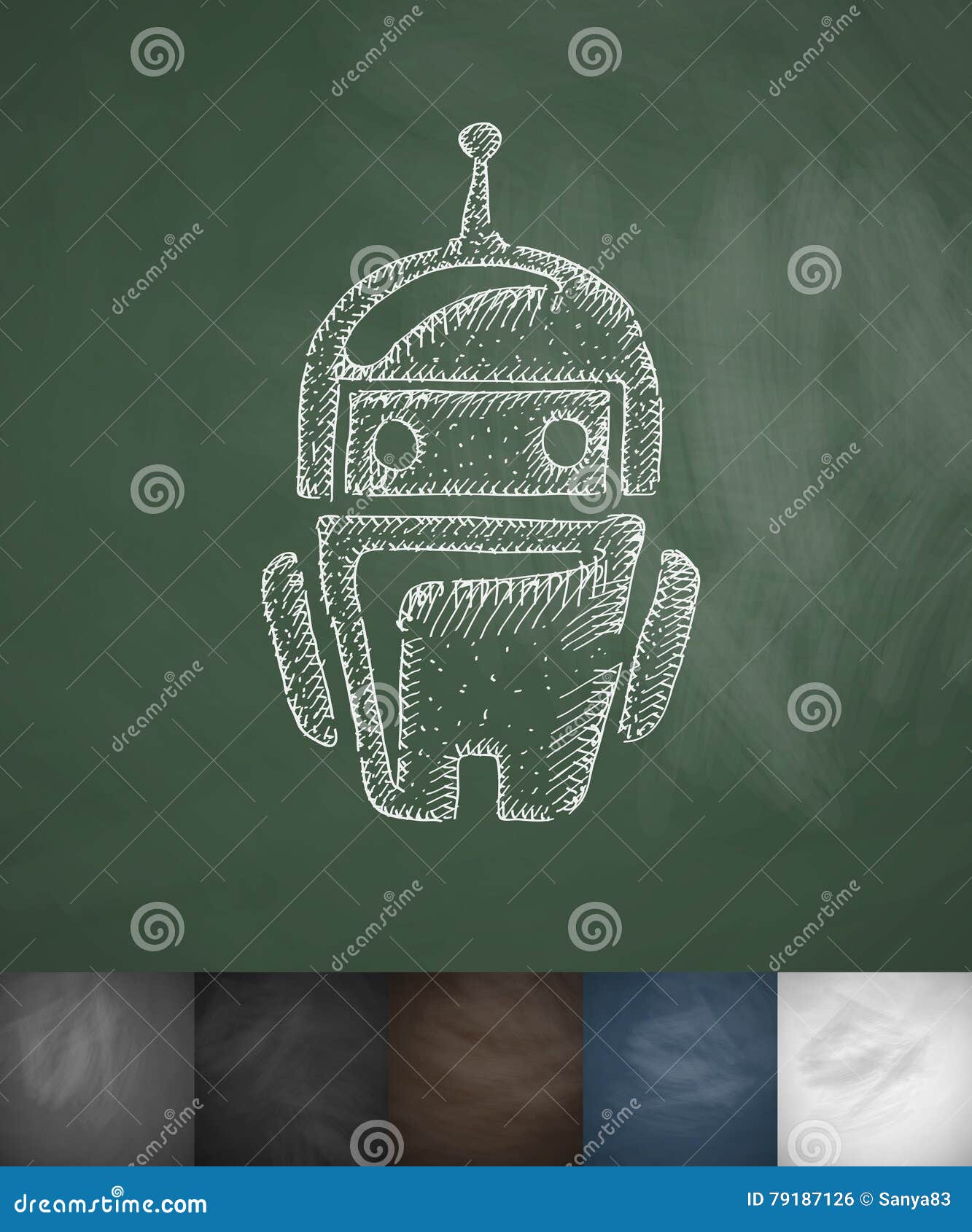 Robot Icon. Hand Drawn Vector Illustration Stock Vector - Illustration ...