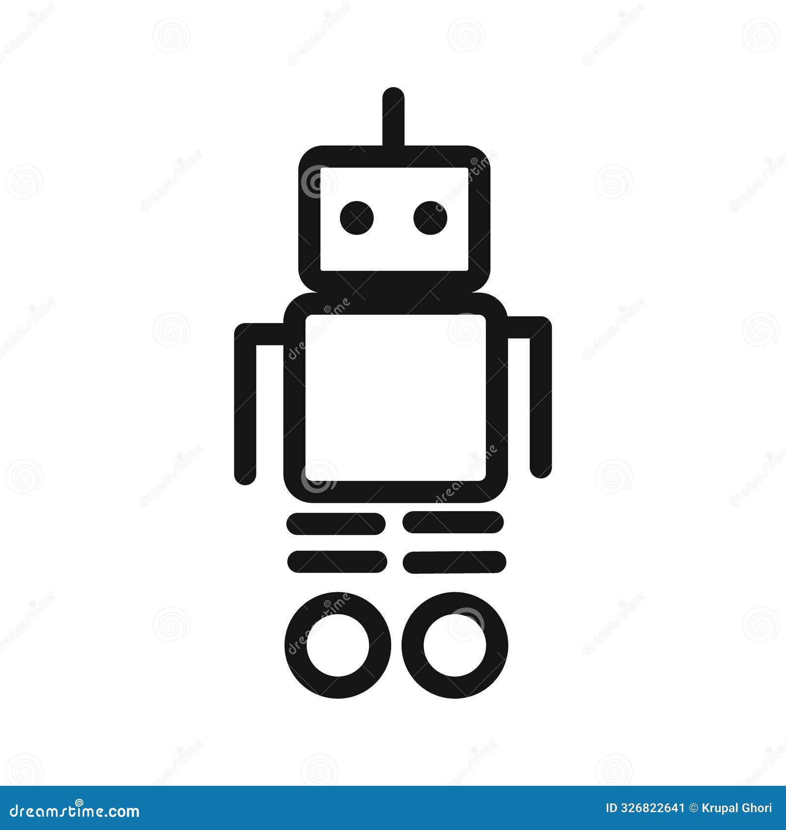 Robot Icon Linear Vector Graphics Sign Stock Vector - Illustration of ...