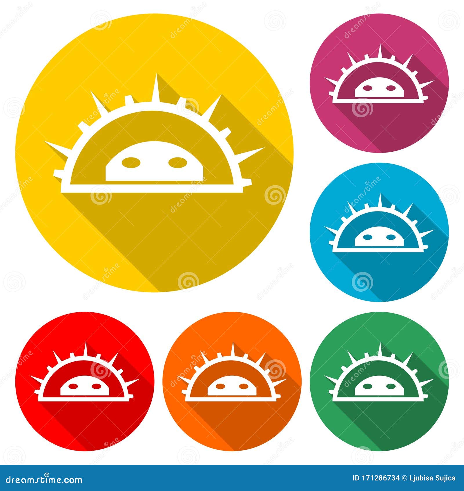 Robot Icon with Long Shadow Stock Vector - Illustration of future, line ...