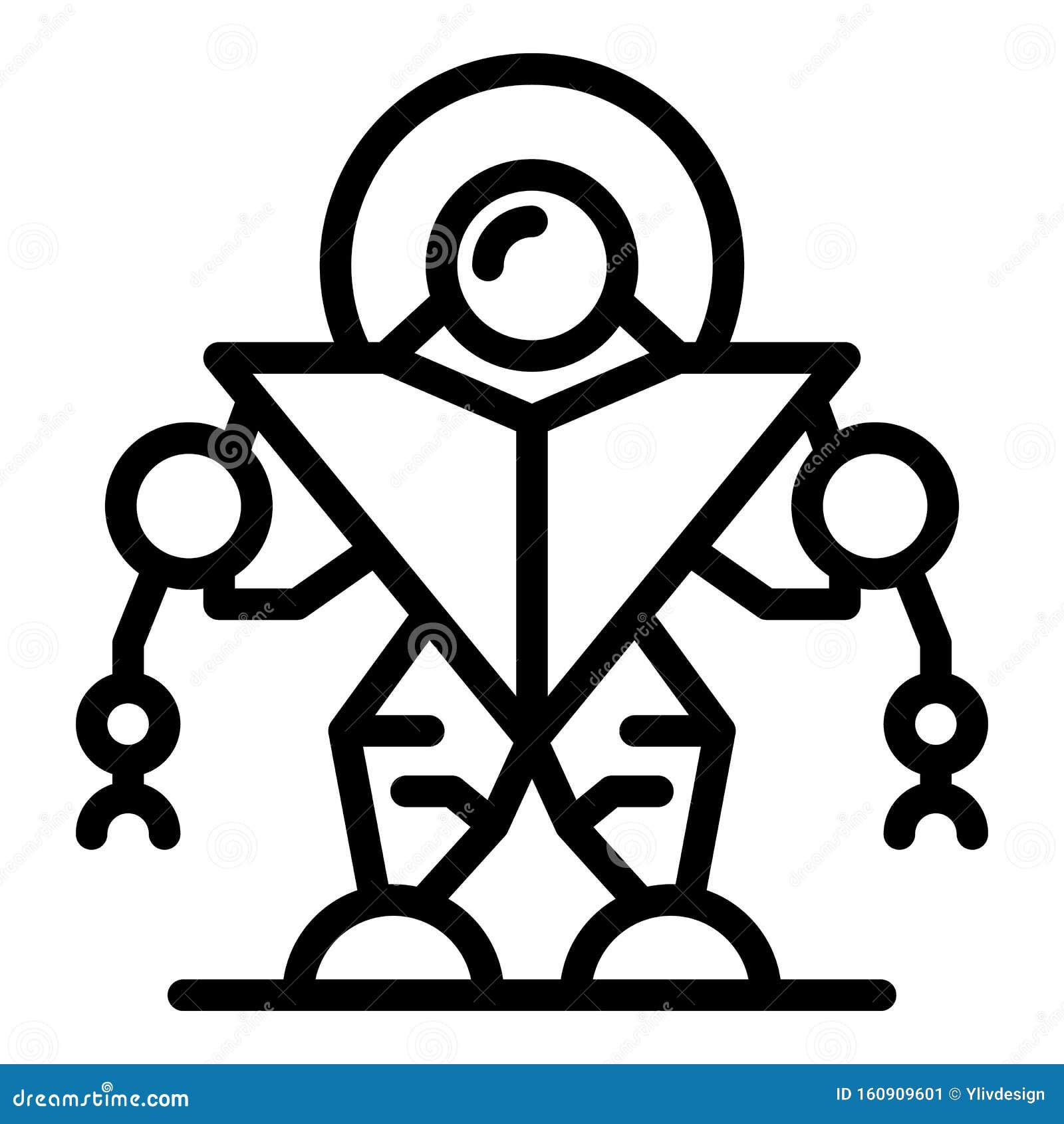 Robot icon, outline style stock vector. Illustration of graphic - 160909601