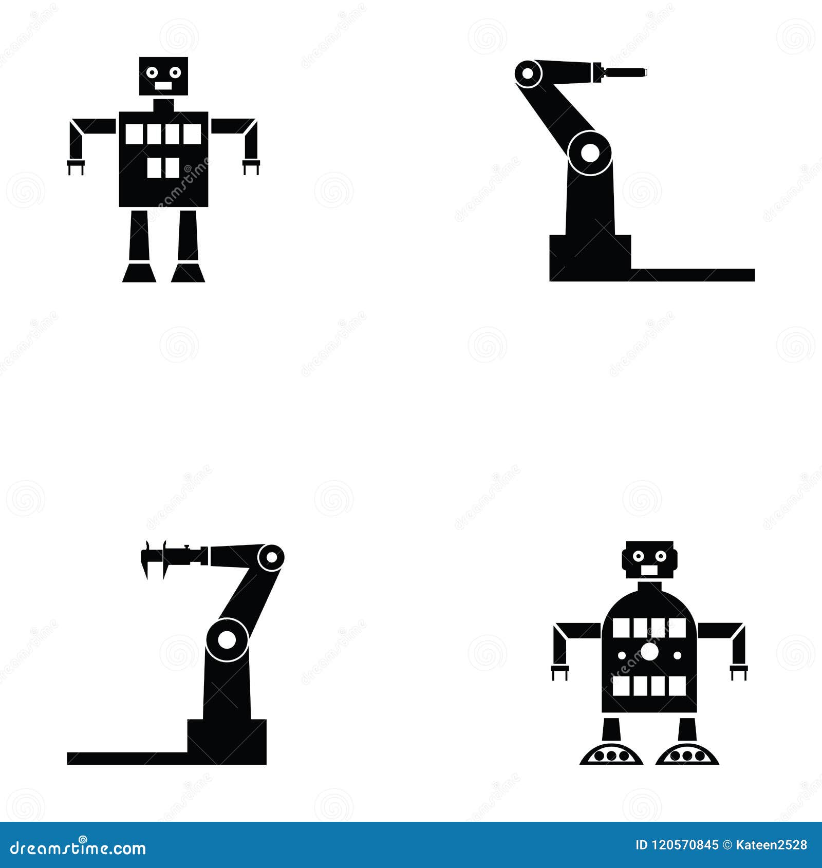 Robot icon set stock vector. Illustration of character - 120570845