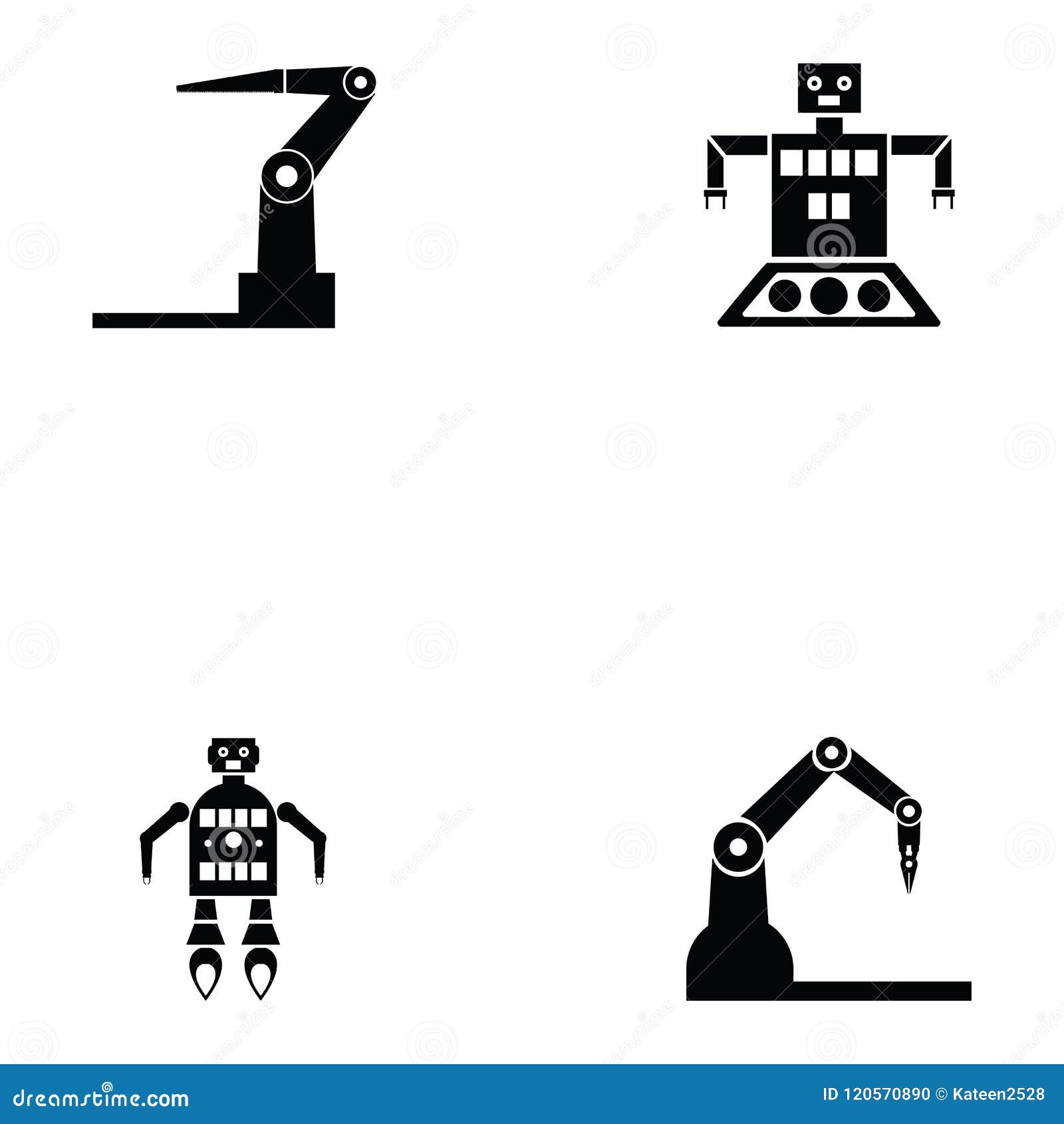 Robot icon set stock vector. Illustration of robotic - 120570890