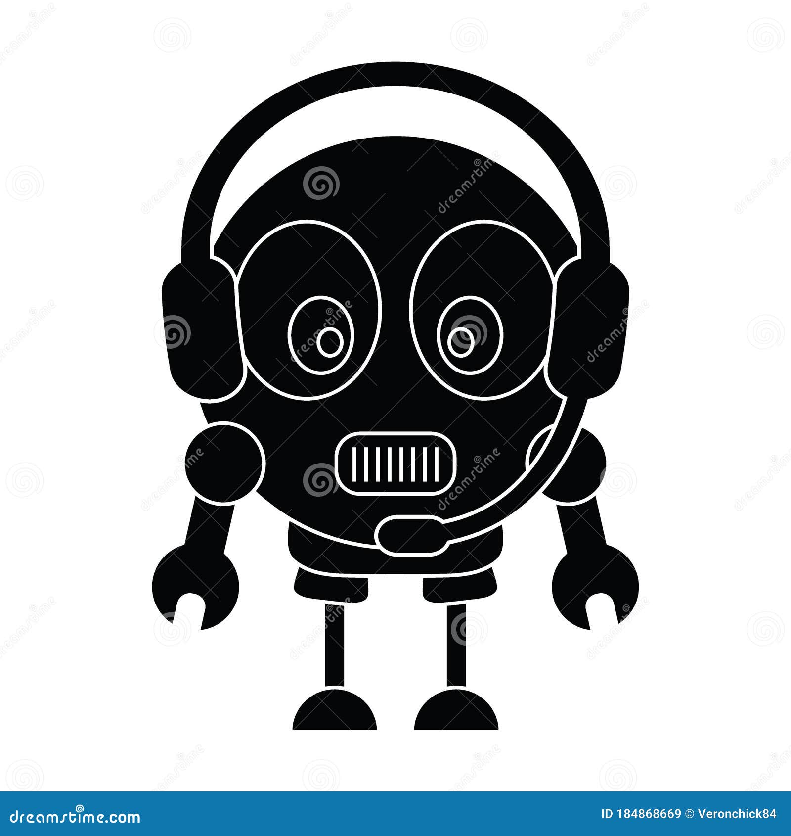 Robot Icon Support Bot Icon Online Support Heip Sign Stock Vector ...