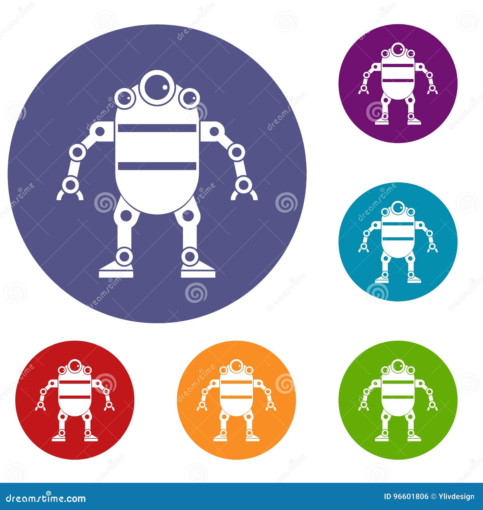 Robot icons set stock vector. Illustration of business - 96601806