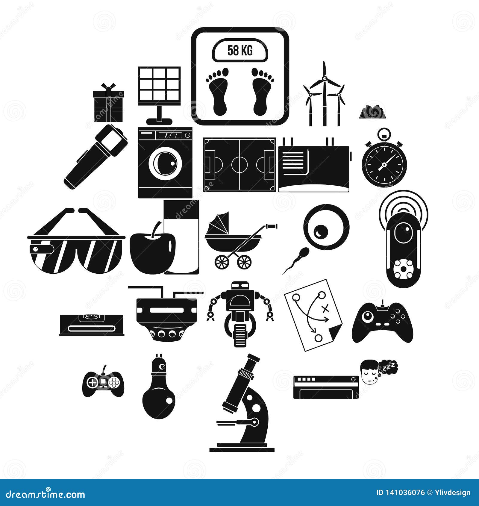 Robot Icons Set, Simple Style Stock Vector - Illustration of isolated ...