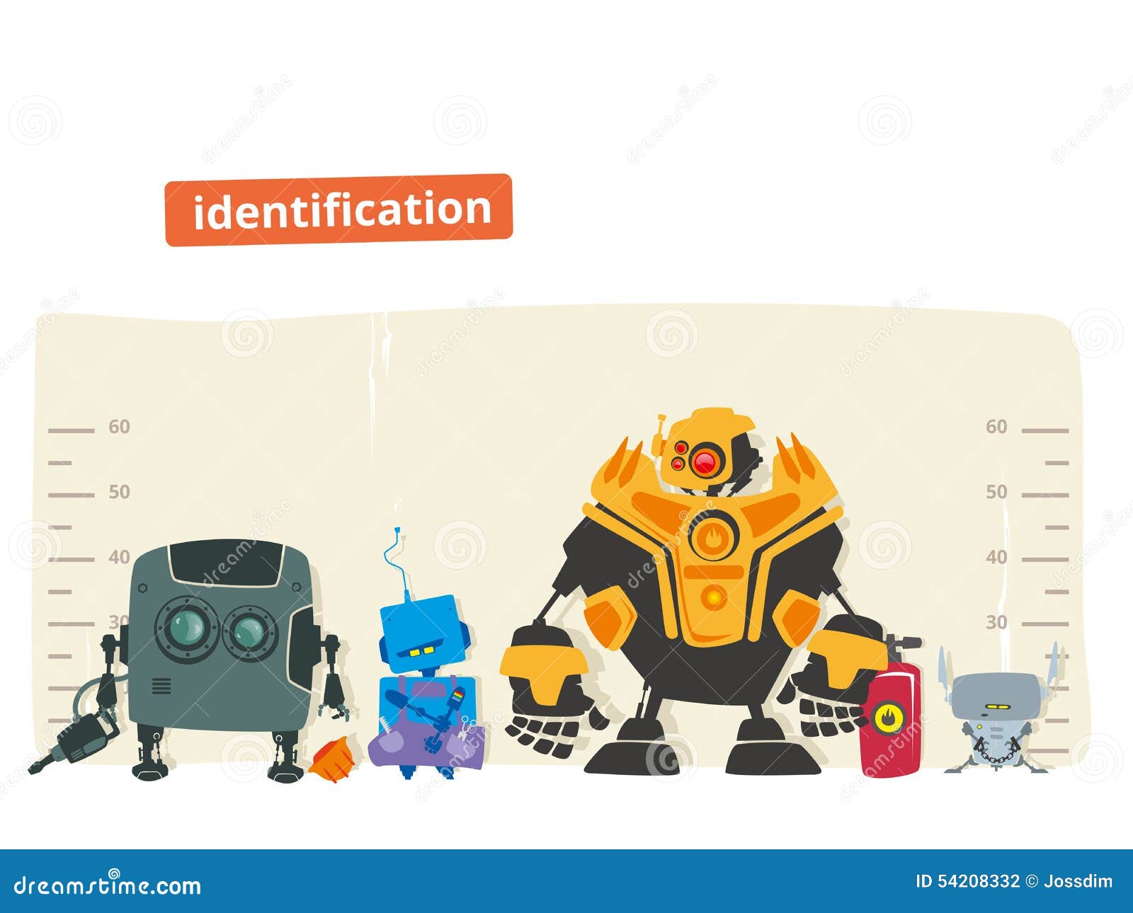 Robot Identification stock vector. Illustration of wall - 54208332