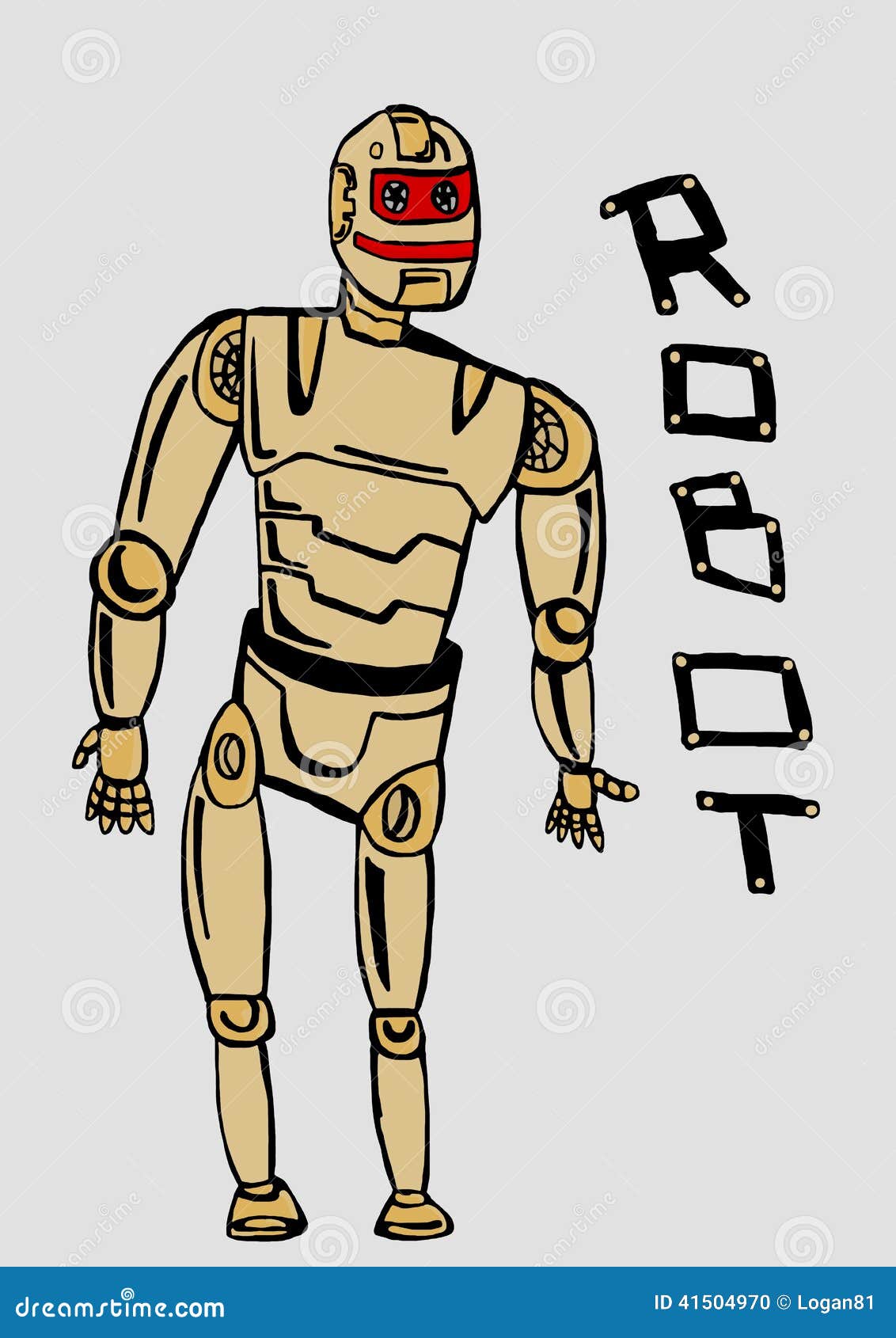Robot stock illustration. Illustration of cables, symbol - 41504970