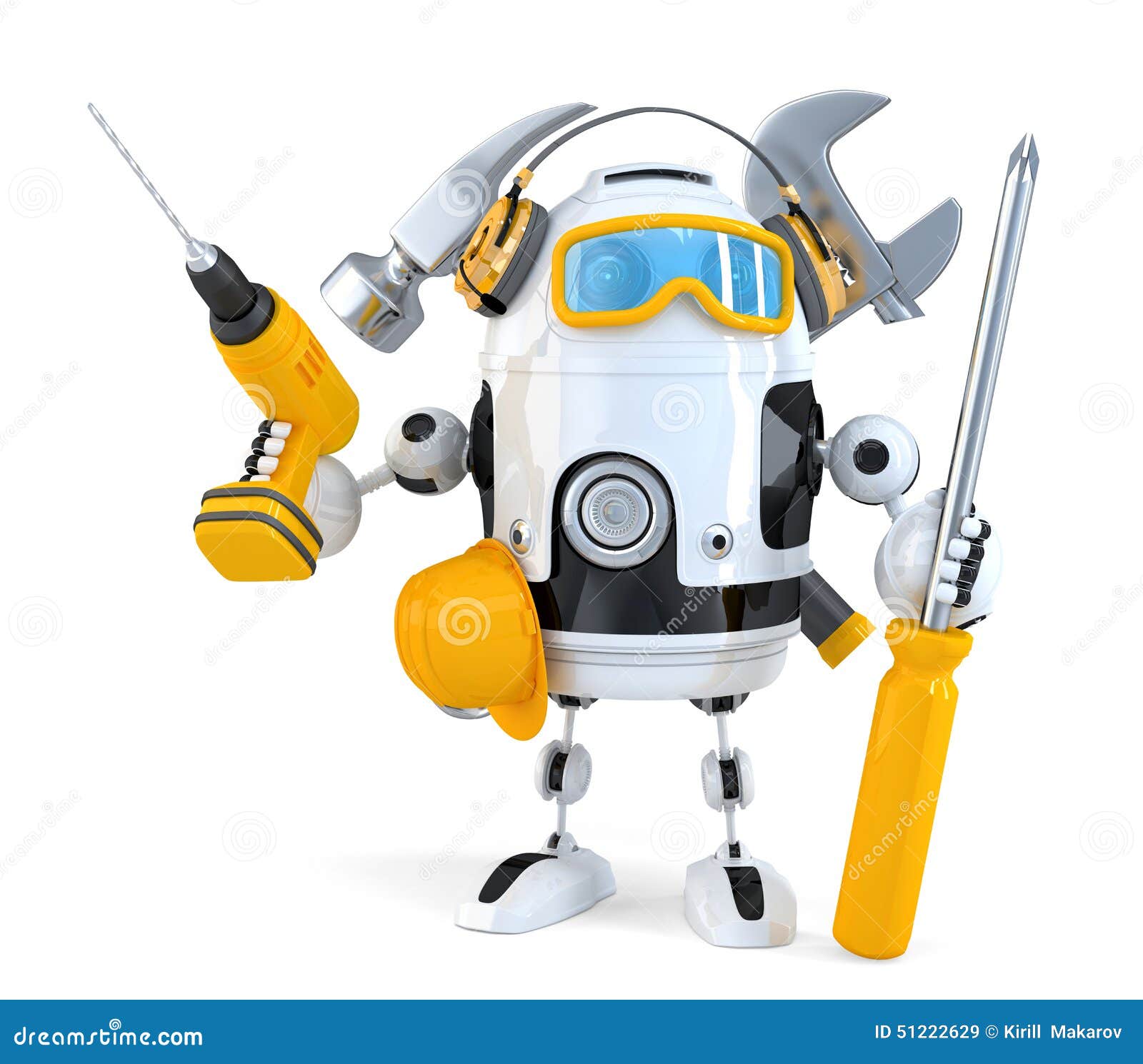 Robot - Industrial Worker Concept. . Contains Clipping Path Stock ...