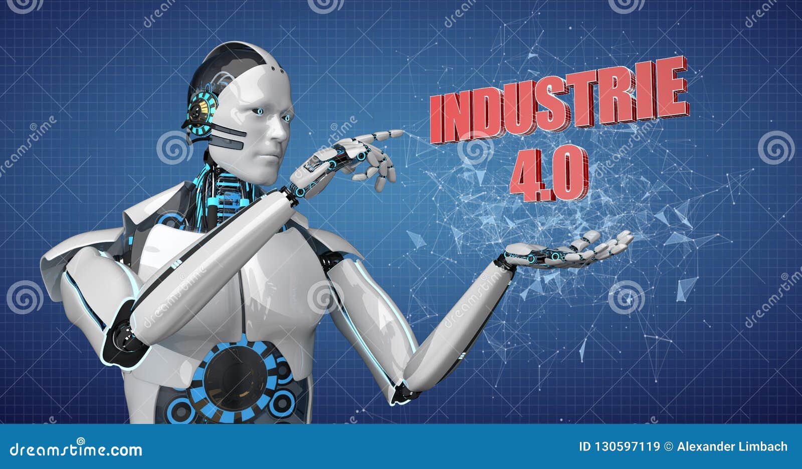 Robot Industrie 4.0 stock illustration. Illustration of smart - 130597119