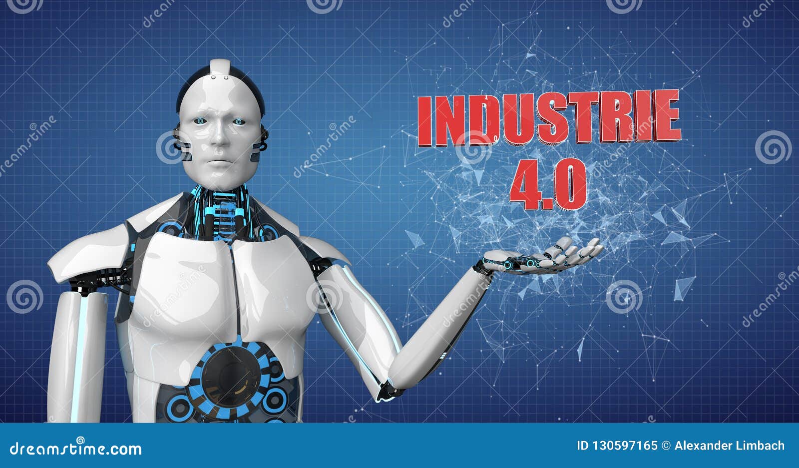 Robot Industrie 4.0 stock illustration. Illustration of futuristic ...