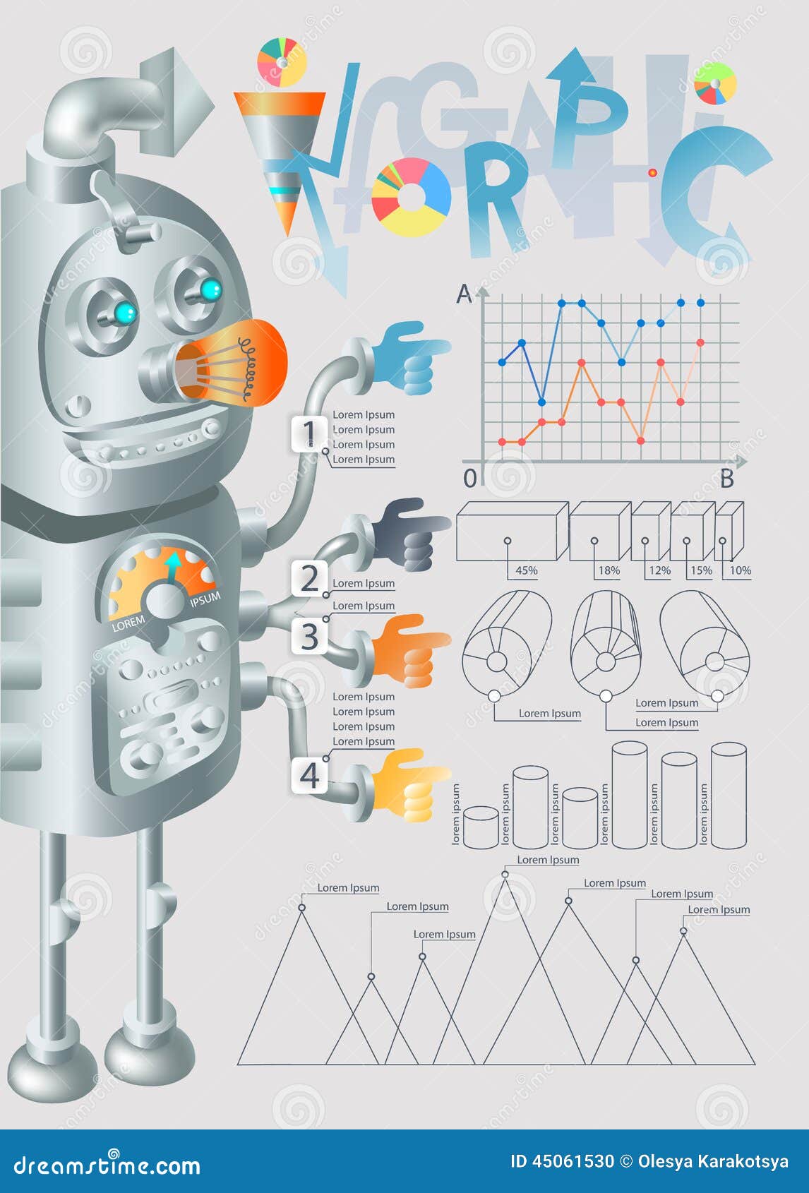 Robot Infographic Design, Eps10 Stock Vector - Illustration of page ...
