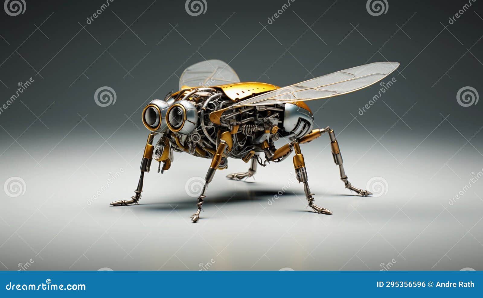 A robot insect, fly. stock illustration. Illustration of wing - 295356596