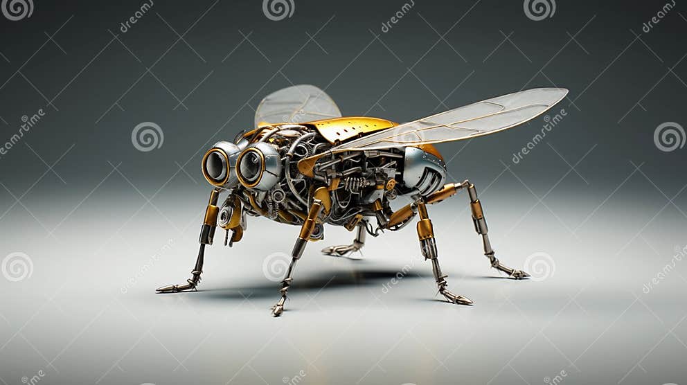 A robot insect, fly. stock illustration. Illustration of wing - 295356596
