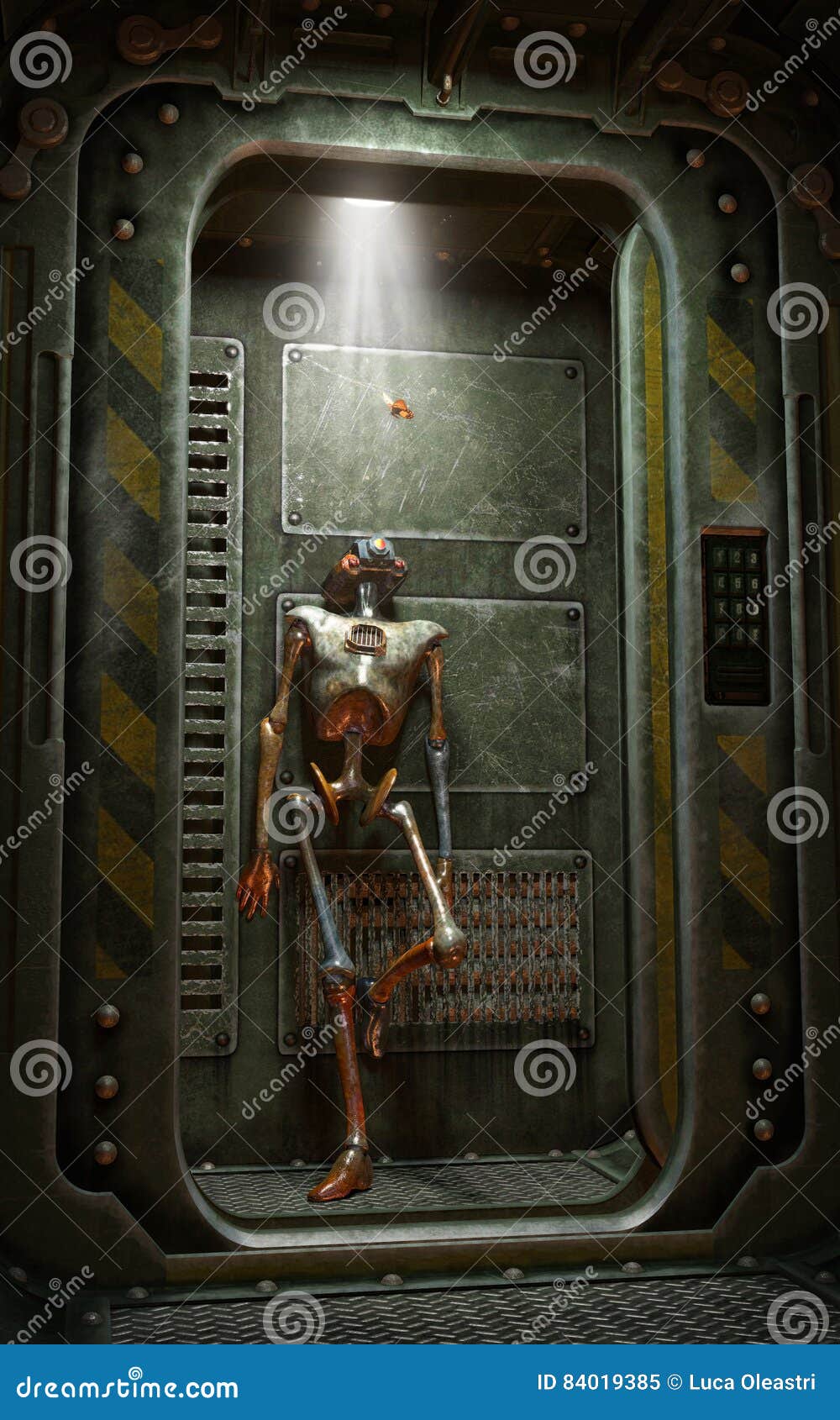 Robot inside spaceship stock illustration. Illustration of base - 84019385