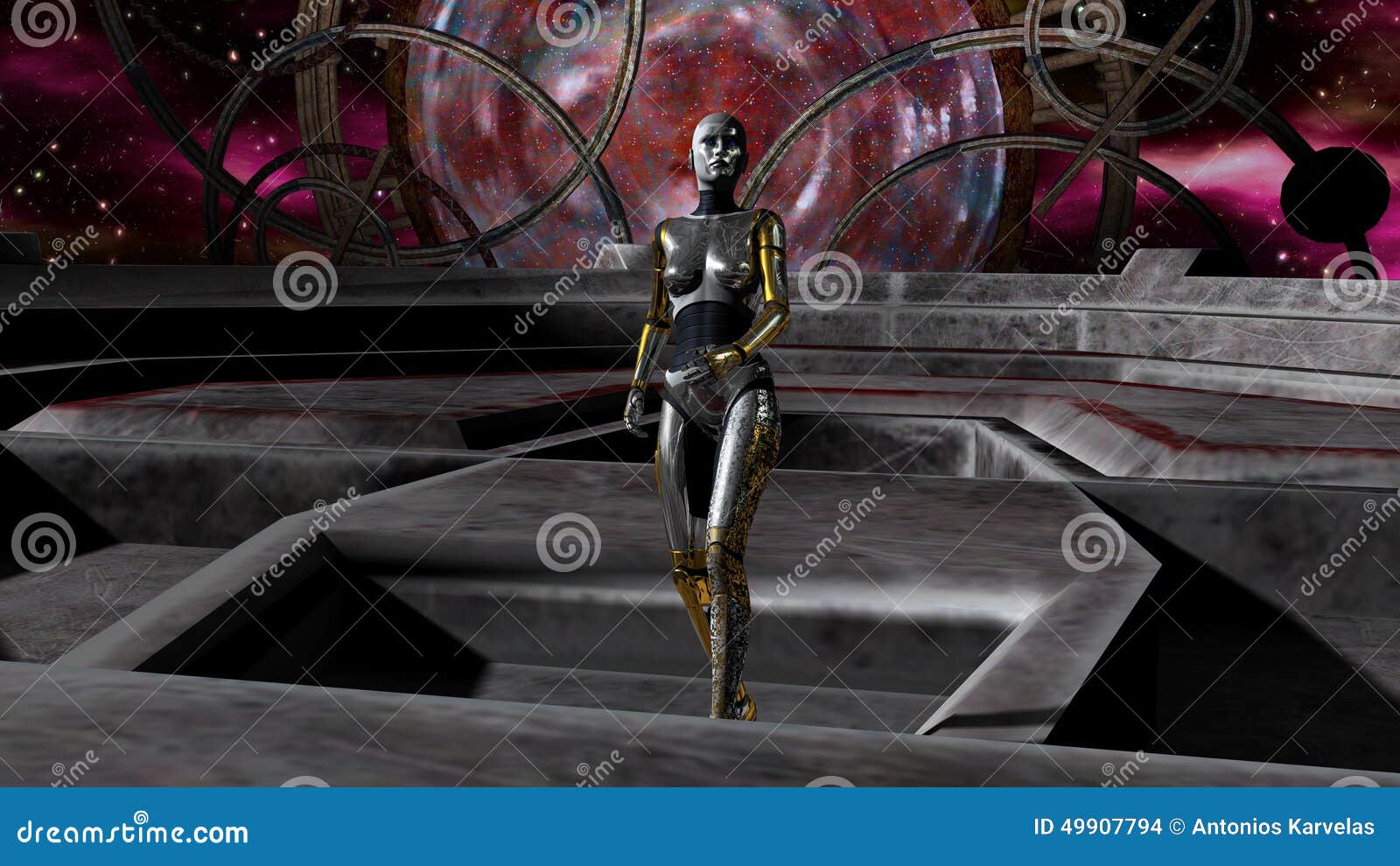 Robot Invasion through the Space Gate Stock Photo - Image of future ...