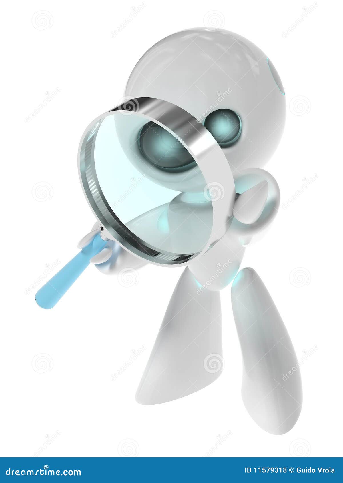 Robot investigator stock illustration. Illustration of white - 11579318