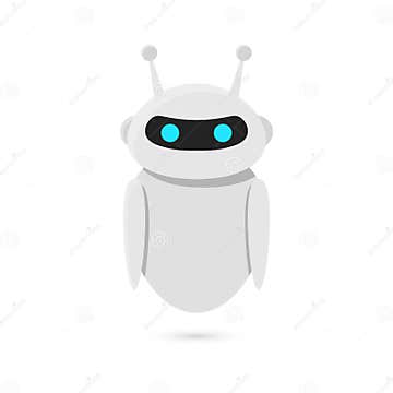 Robot Isolated on White Background. Bot Design Stock Vector ...