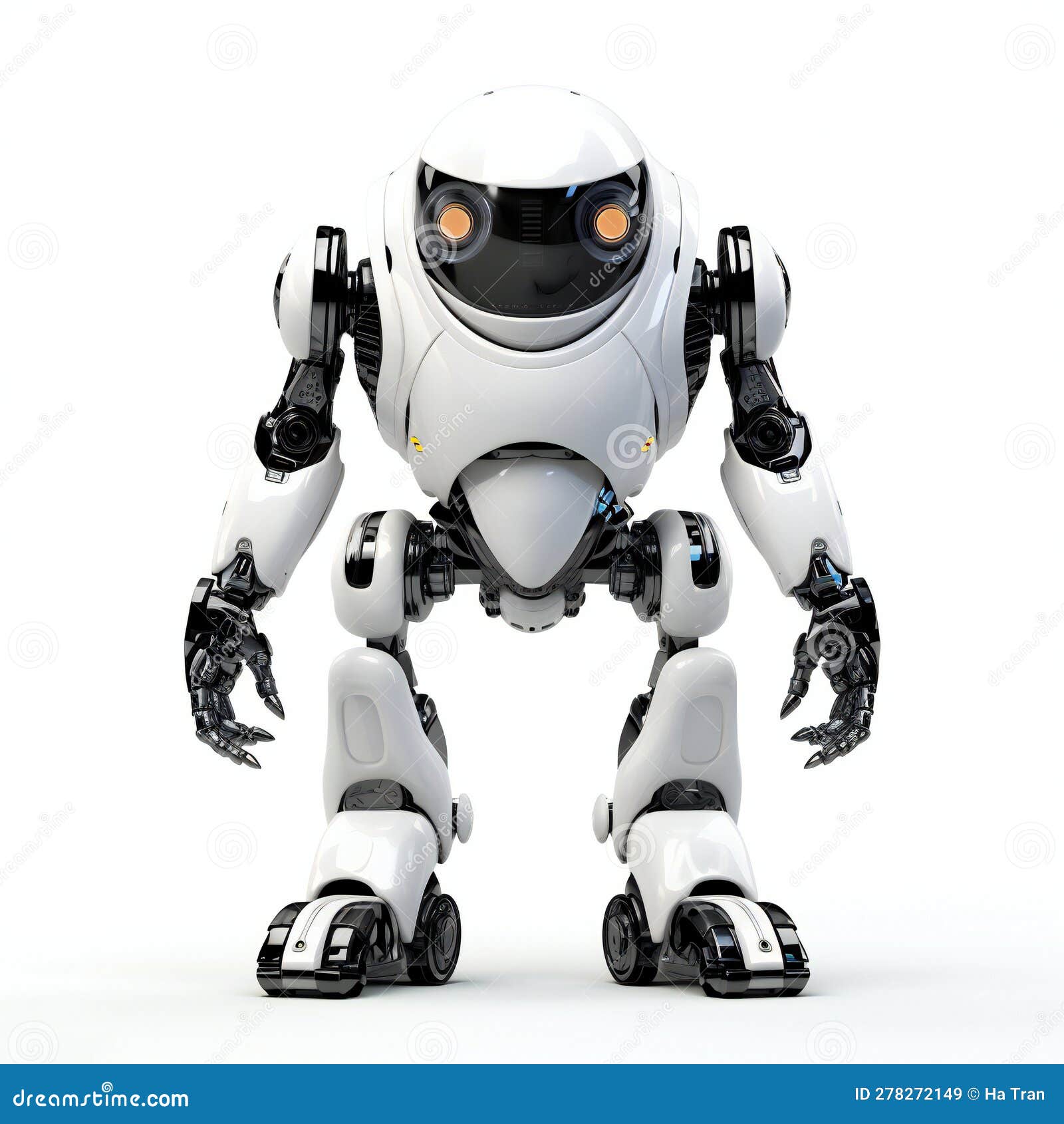 A Robot Isolated on White Background Stock Illustration - Illustration ...