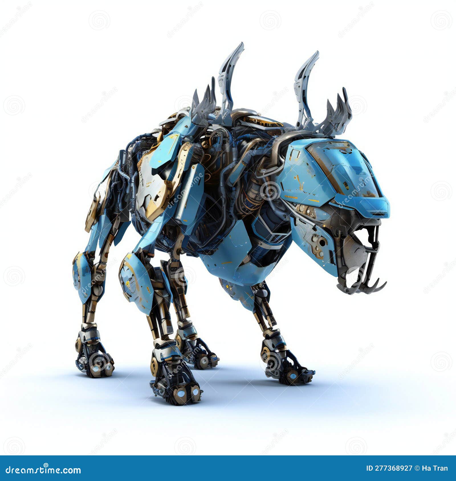 A Robot Isolated on a White Background with Shadow Stock Illustration ...