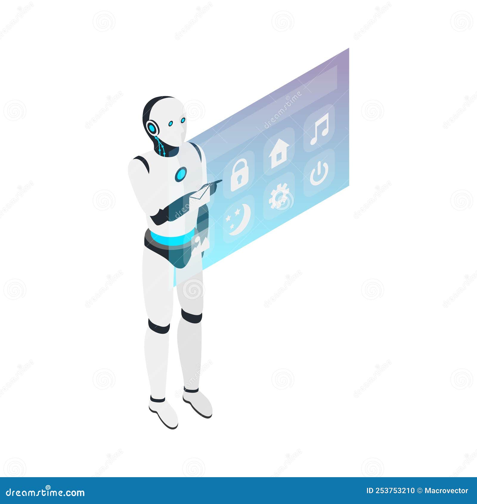 Robot Isometric Illustration Stock Vector - Illustration of robot ...