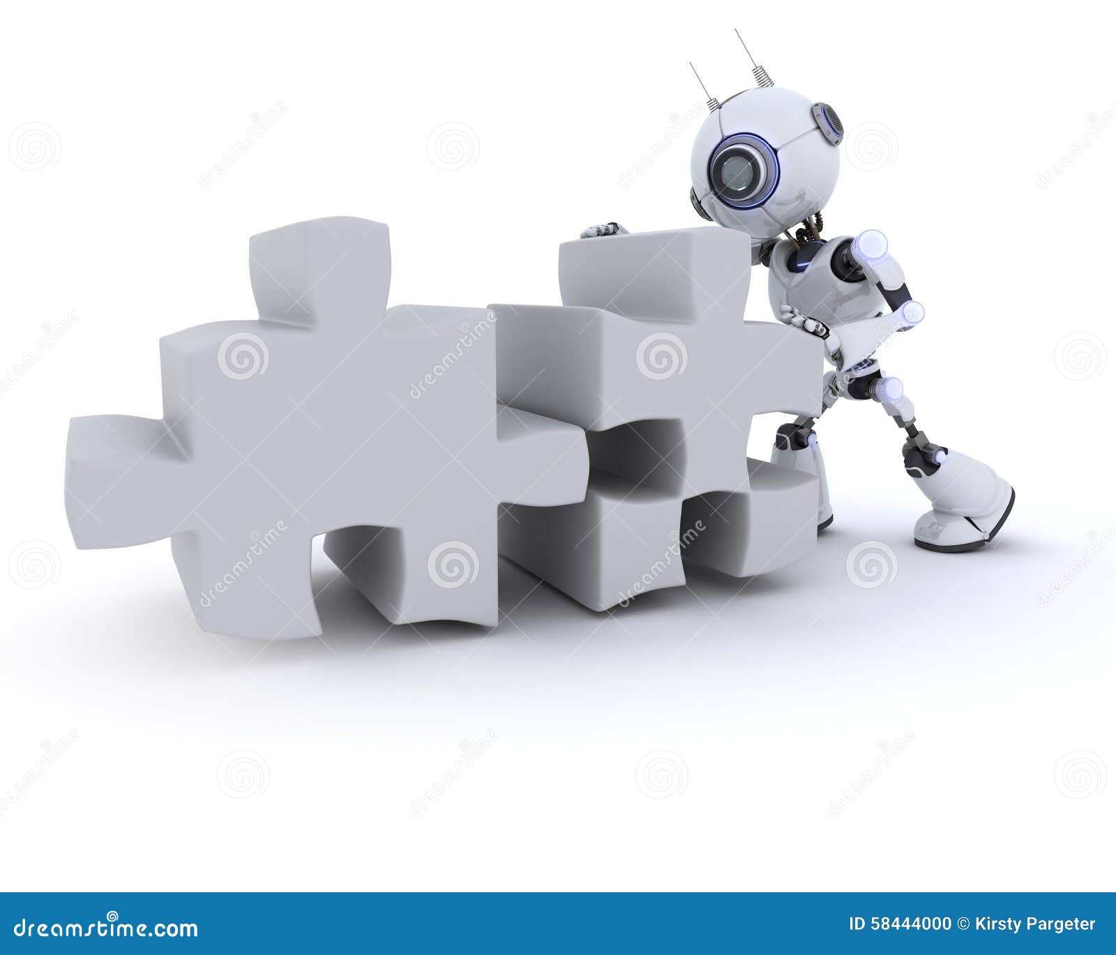 Robot with Jigsaw puzzle stock illustration. Illustration of product ...