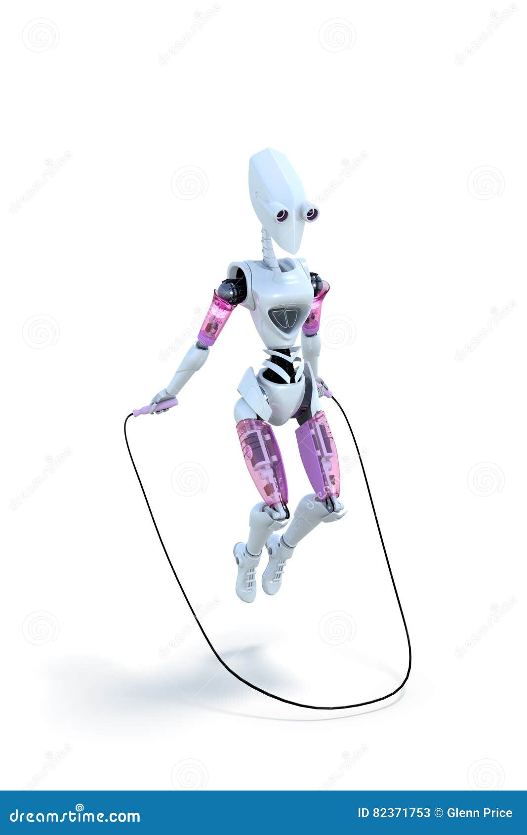 Robot with jump rope stock illustration. Illustration of artificial ...