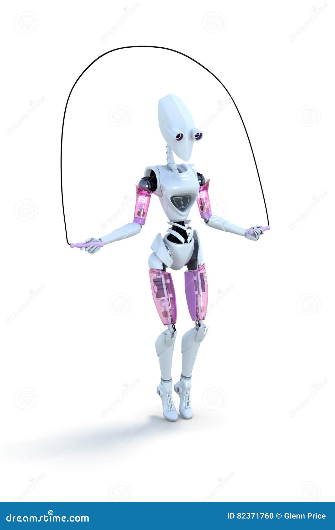 Robot with jump rope stock illustration. Illustration of sport - 82371760