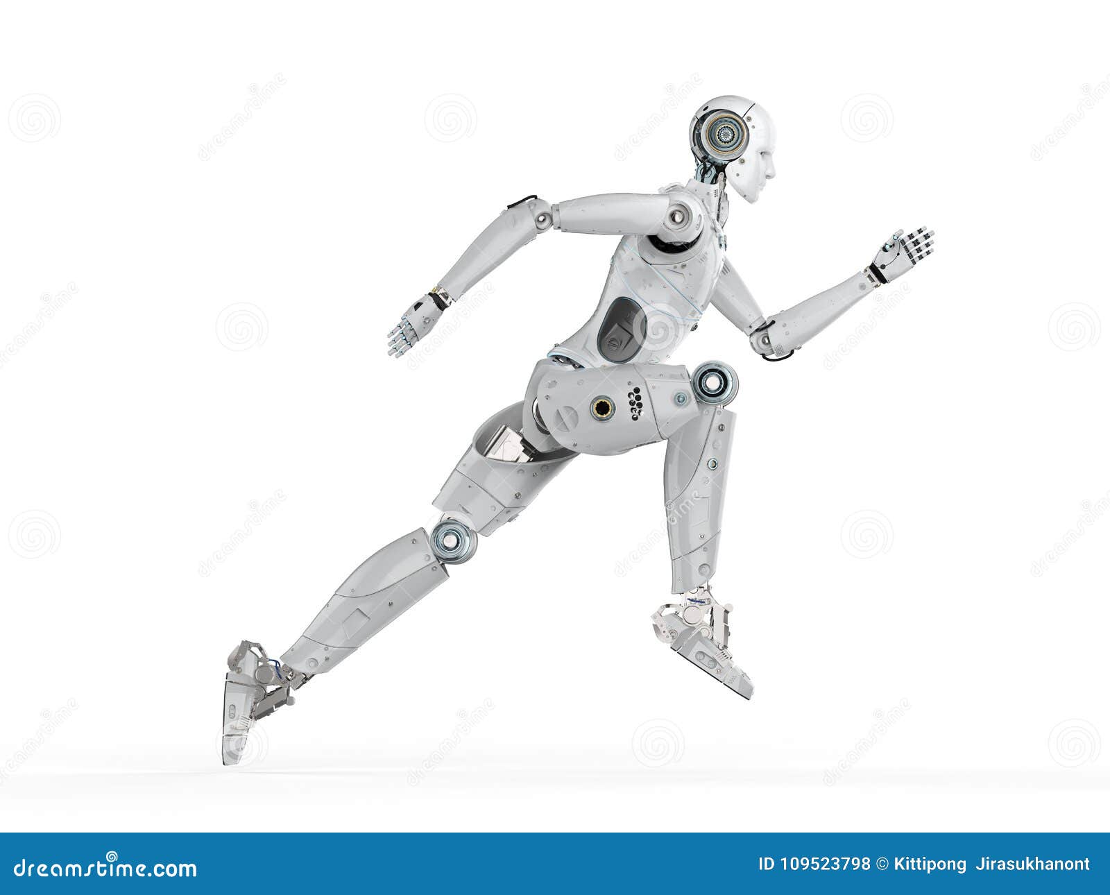 Robot jumping or running stock illustration. Illustration of background ...
