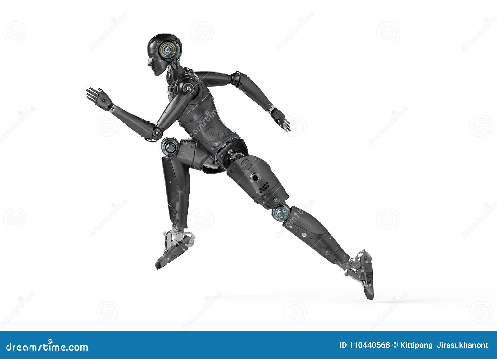 Robot jumping or running stock illustration. Illustration of exercise ...