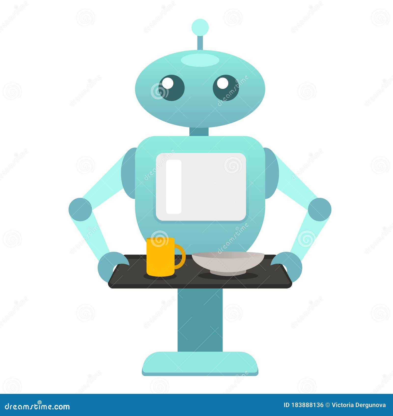 Robot Waiter Cartoon Vector | CartoonDealer.com #35065403 Robot Waiter Cartoon Vector | CartoonDealer.com #35065403